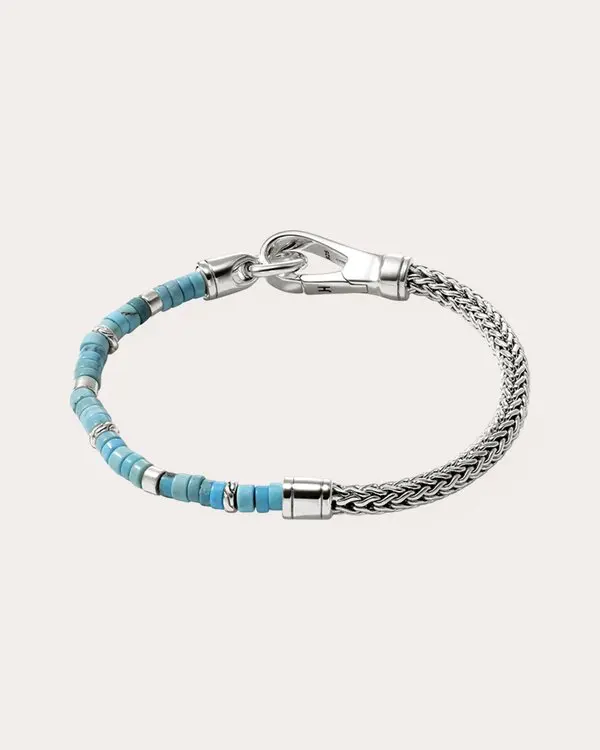 John Hardy Turquoise Heishi Chain Bracelet
