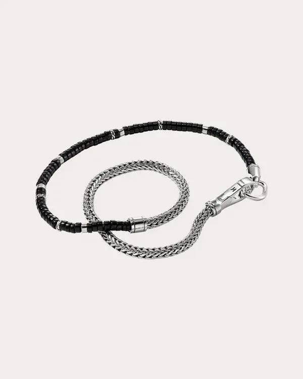 John Hardy Onyx Heishi Chain Wrap Bracelet
