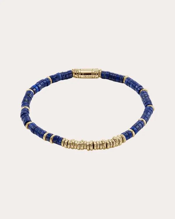 John Hardy Lapis Lazuli & 14k Gold Heishi Bracelet - Blue