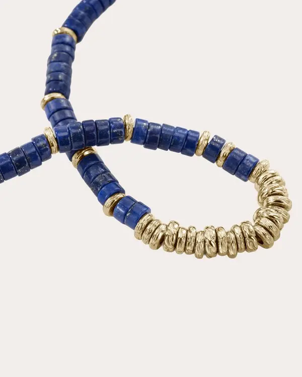 John Hardy Lapis Lazuli & 14k Gold Heishi Bracelet