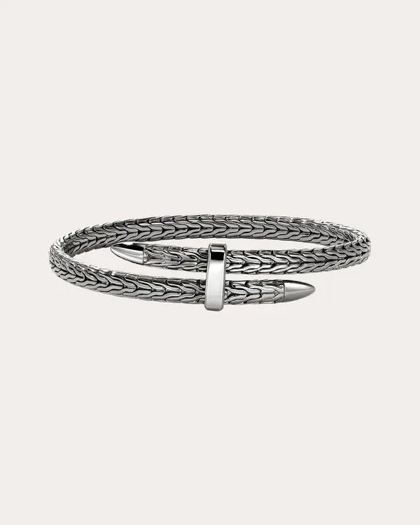 John Hardy Blackened Sterling Spear Flex Cuff Bracelet - Silver