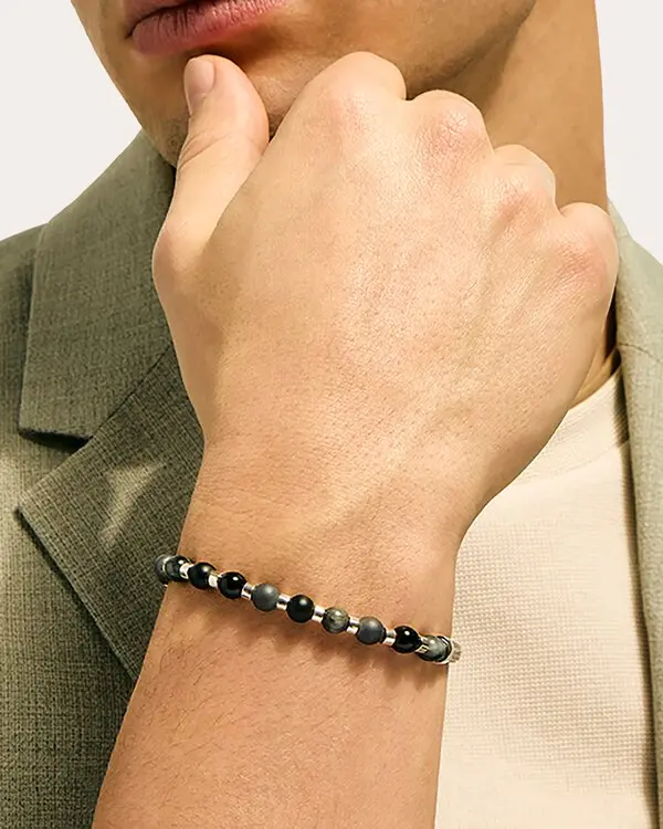 John Hardy Onyx & Hematite Beaded Bracelet