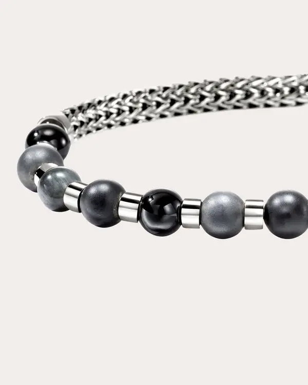 John Hardy Onyx & Hematite Beaded Bracelet