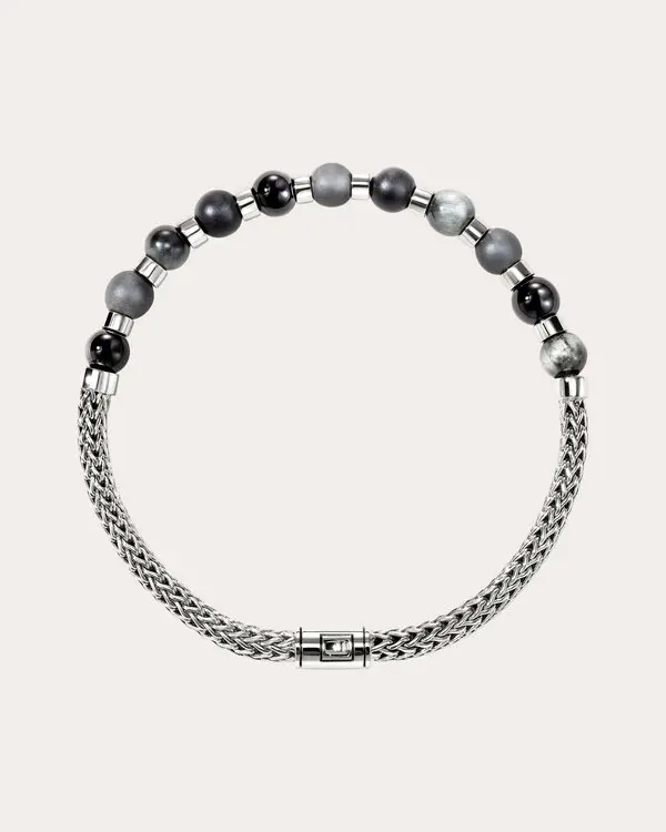John Hardy Onyx & Hematite Beaded Bracelet
