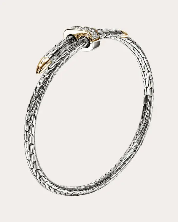 John Hardy Diamond Two-tone Spear Flex Cuff