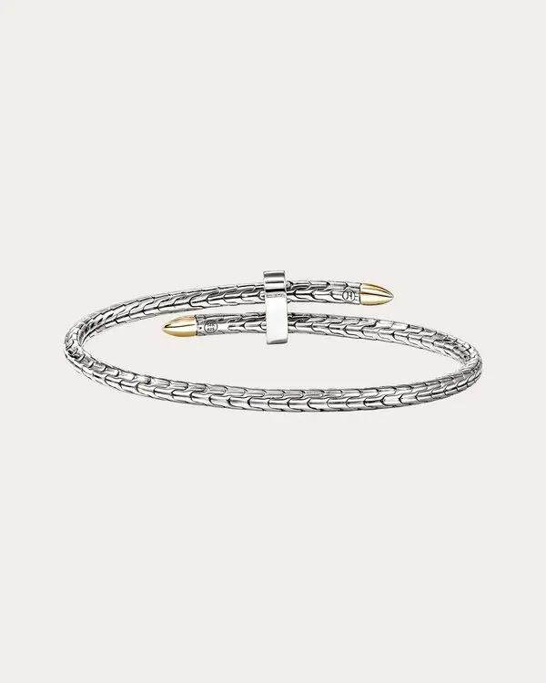 John Hardy Diamond Two-tone Spear Flex Cuff