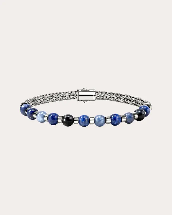 John Hardy Lapis Lazuli & Sodalite Beaded Bracelet - Silver