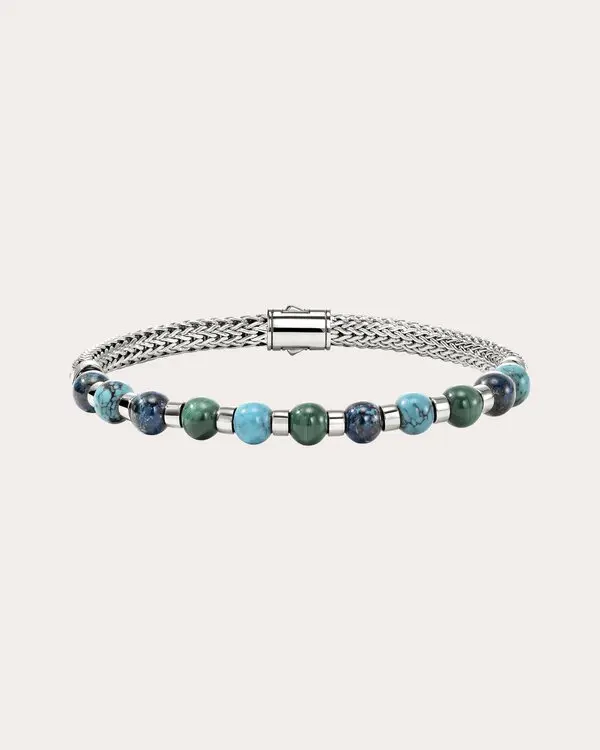 John Hardy Turquoise & Malachite Beaded Bracelet