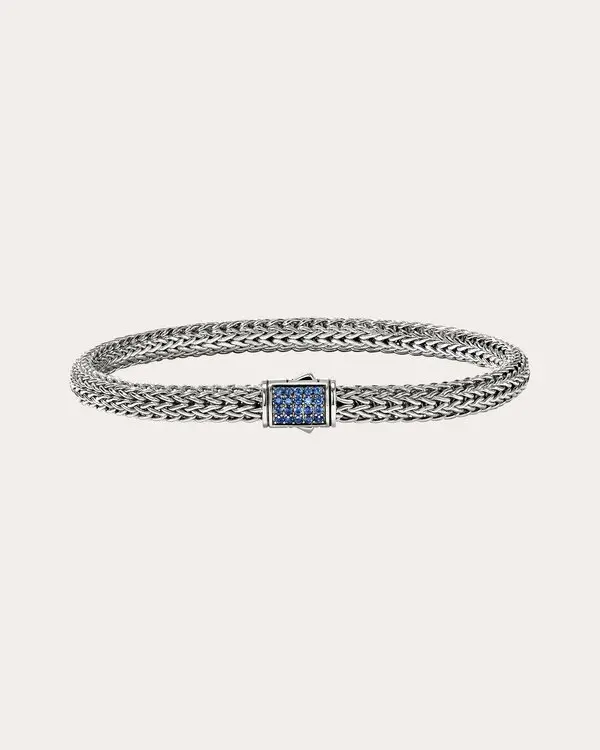 John Hardy Sapphire 5mm Icon Chain Bracelet In Sterling