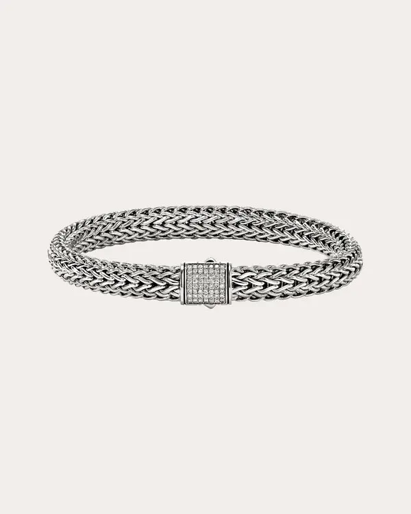 John Hardy Diamond 7.5mm Icon Chain Bracelet