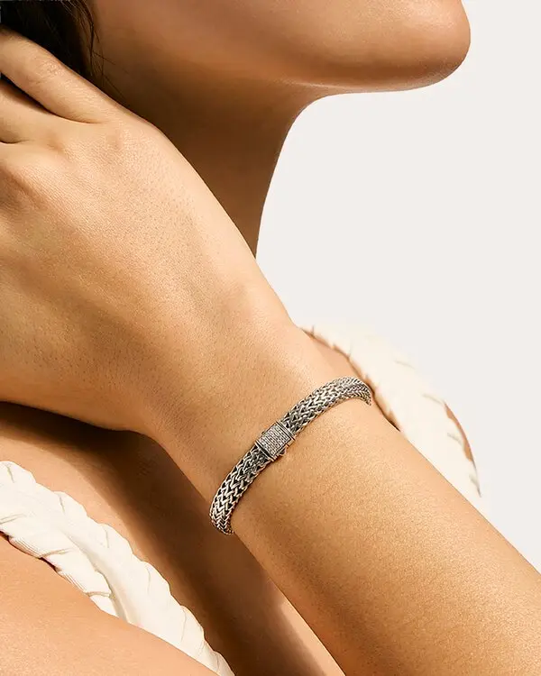 John Hardy Diamond 7.5mm Icon Chain Bracelet