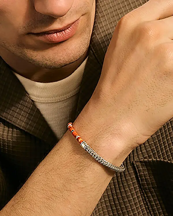 John Hardy Spiny Oyster Heishi Chain Bracelet