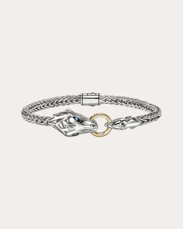 John Hardy Blue Sapphire Two-tone Naga Bracelet - Silver