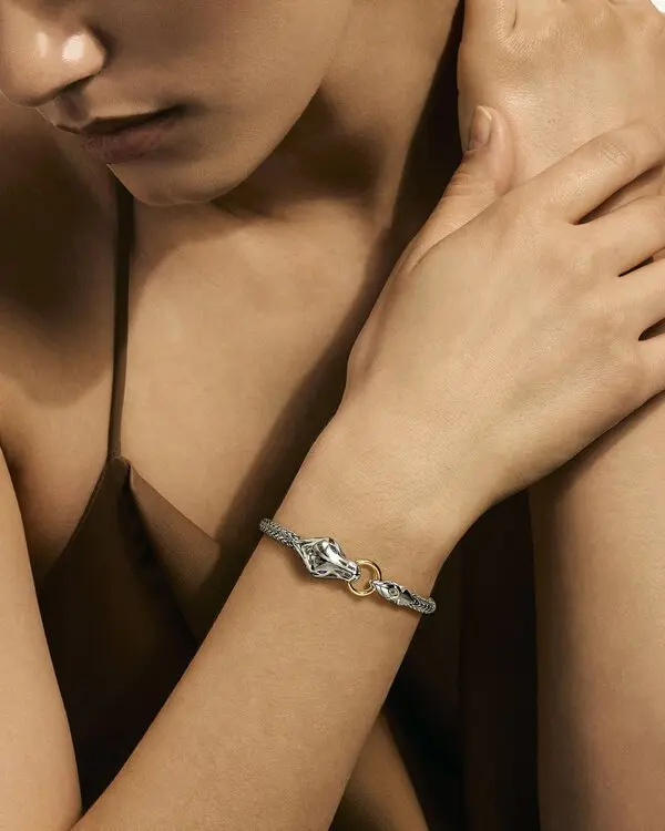 John Hardy Blue Sapphire Two-tone Naga Bracelet