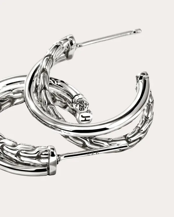 John Hardy Jh Essential Crossover Hoop Earrings