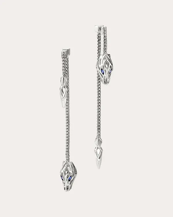 John Hardy Blue Sapphire Naga Drop Earrings