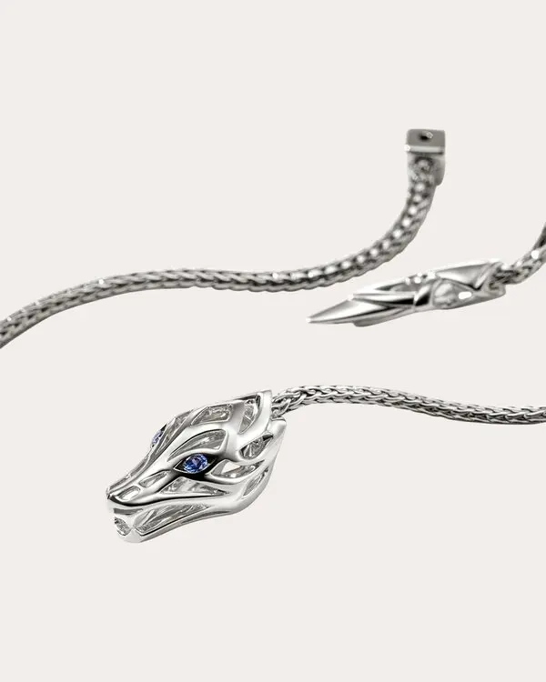 John Hardy Blue Sapphire Naga Drop Earrings