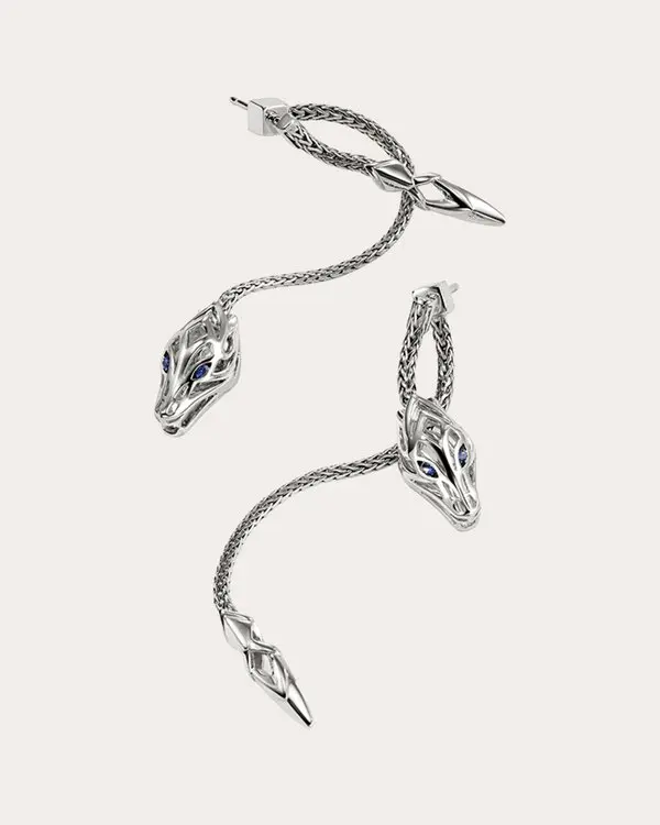 John Hardy Blue Sapphire Naga Drop Earrings