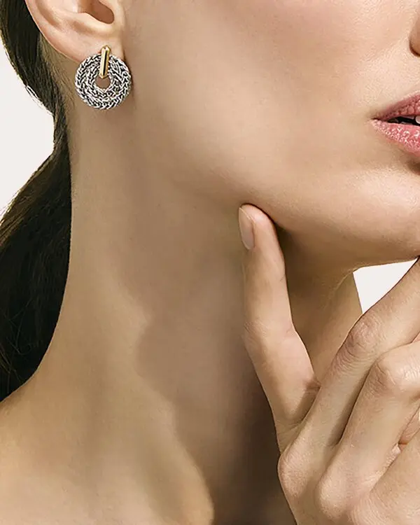John Hardy Two-tone Icon Link Earrings