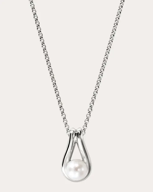 John Hardy Cultured Pearl Surf Pendant Necklace