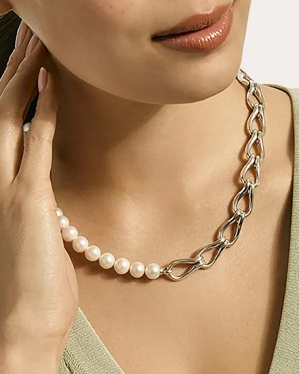 John Hardy Cultured Pearl Surf Necklace