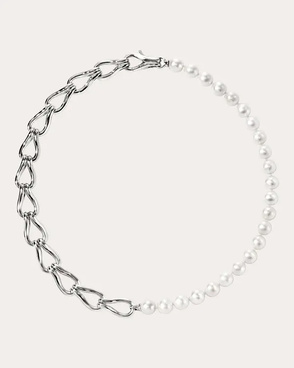 John Hardy Cultured Pearl Surf Necklace