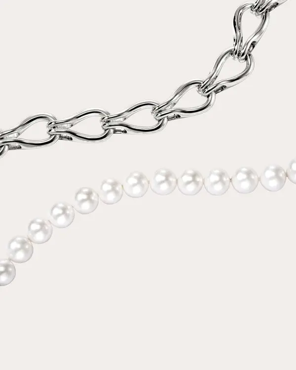 John Hardy Cultured Pearl Surf Necklace
