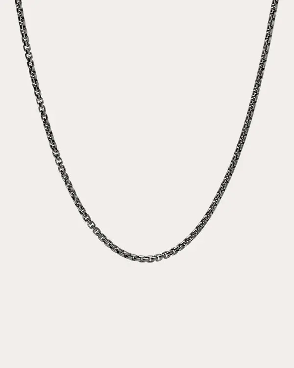 John Hardy 2.7mm Blackened Box Chain Necklace - Black