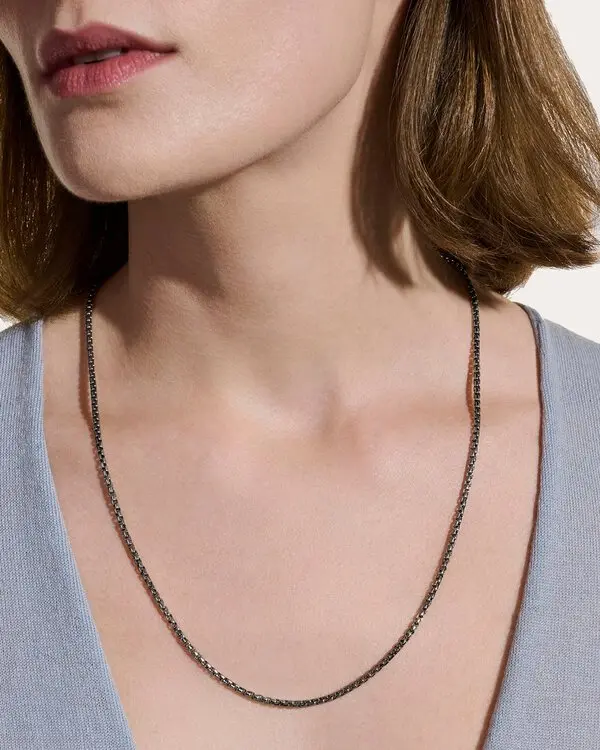 John Hardy 2.7mm Blackened Box Chain Necklace