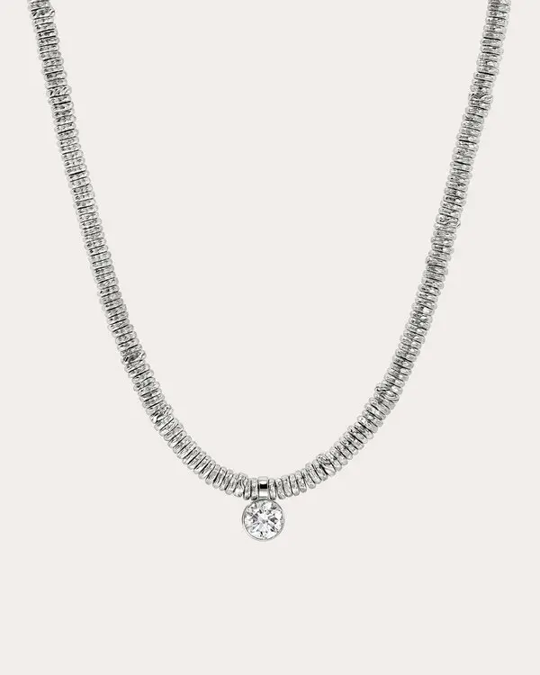 John Hardy 1ctw Diamond Jh Lovestruck Heishi Necklace - Silver