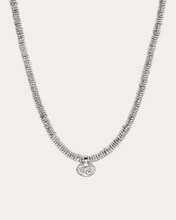 John Hardy 2ctw Diamond Jh Lovestruck Heishi Necklace - Silver