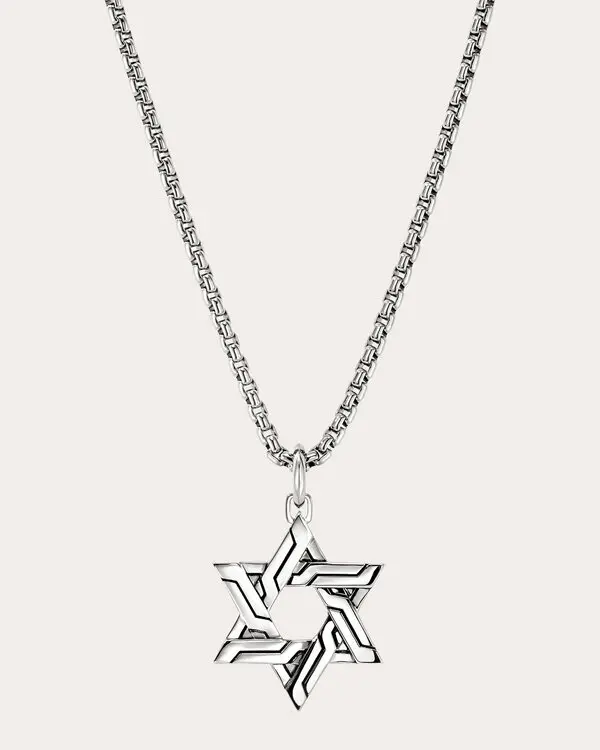 John Hardy Icon 50 Star Of David Pendant Necklace - Silver