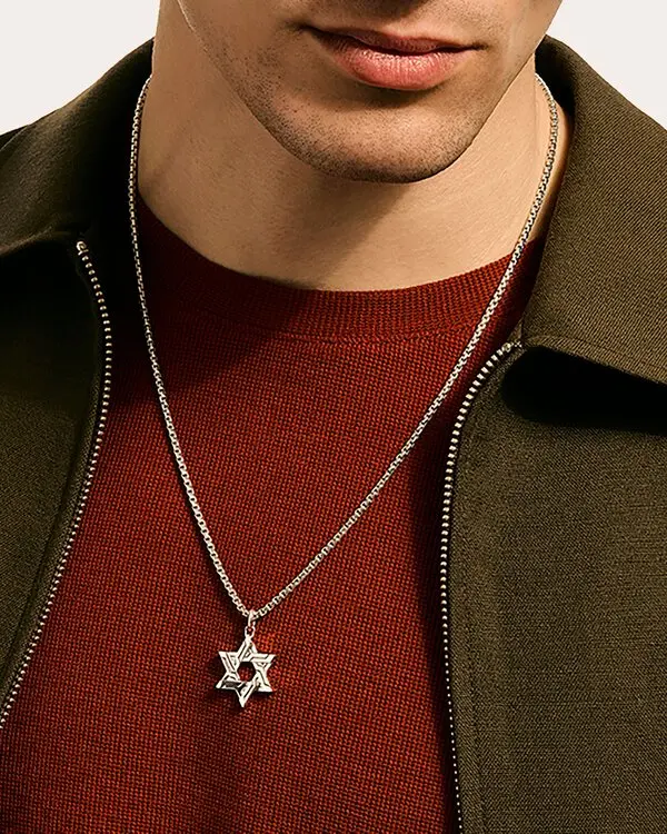 John Hardy Icon 50 Star Of David Pendant Necklace In Sterling