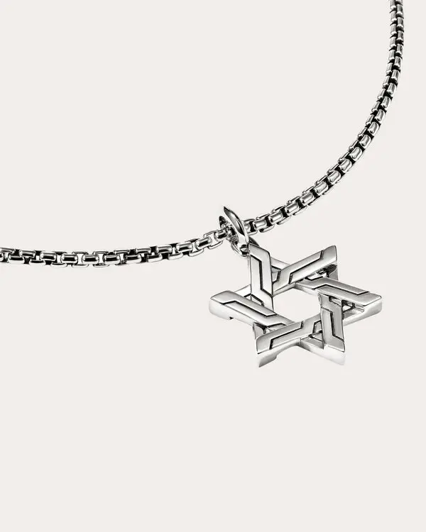 John Hardy Icon 50 Star Of David Pendant Necklace In Sterling