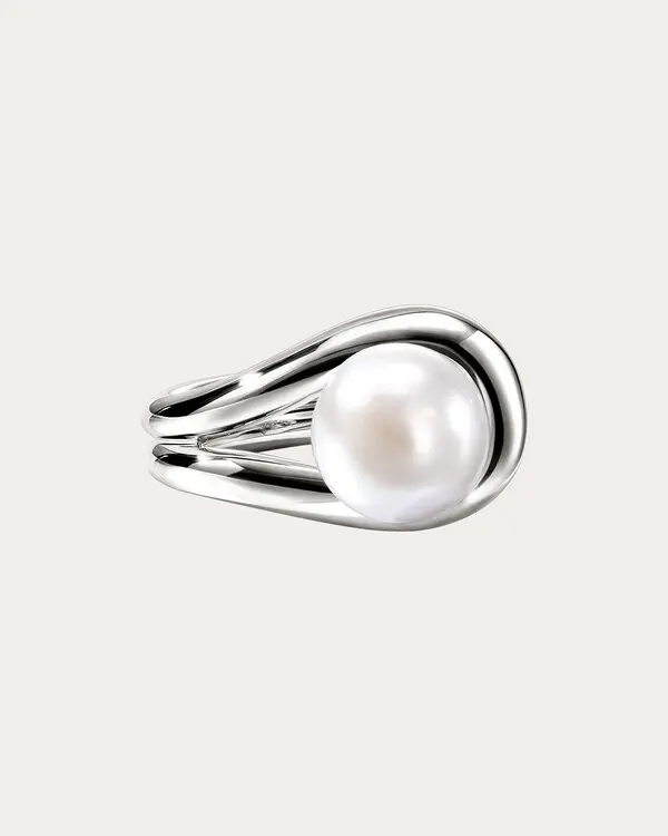 John Hardy Cultured Pearl Surf Ring - Silver