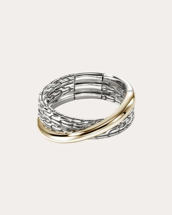 John Hardy Two-tone Jh Essential Crossover Ring