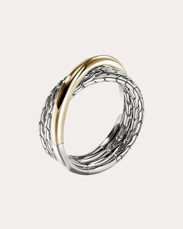 John Hardy Two-tone Jh Essential Crossover Ring