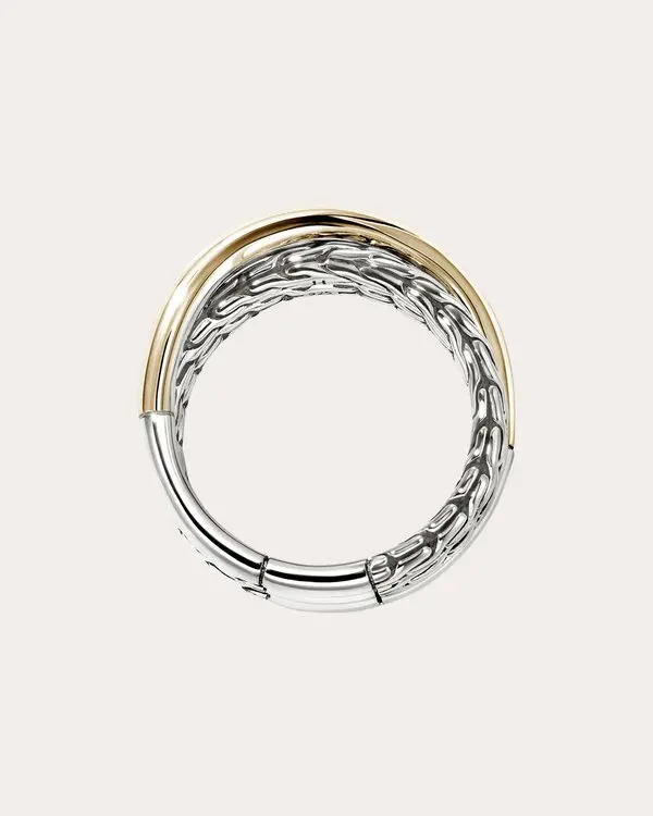 John Hardy Two-tone Jh Essential Crossover Ring