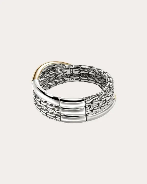 John Hardy Two-tone Jh Essential Crossover Ring