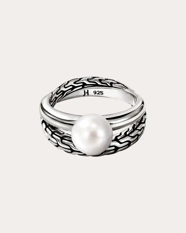 John Hardy Sterling Cultured Pearl Essential Ring - Silver