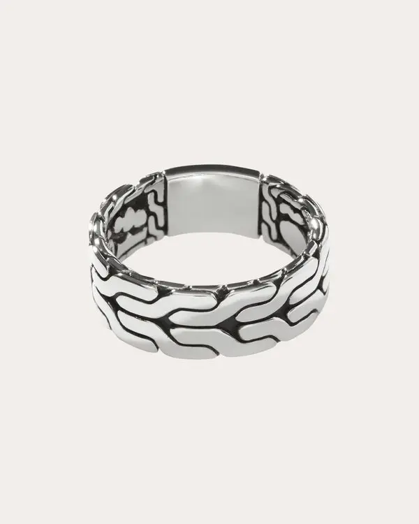 John Hardy Carved Chain Band Ring