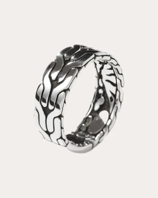 John Hardy Carved Chain Band Ring