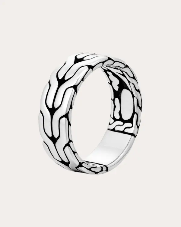 John Hardy Carved Chain Band Ring