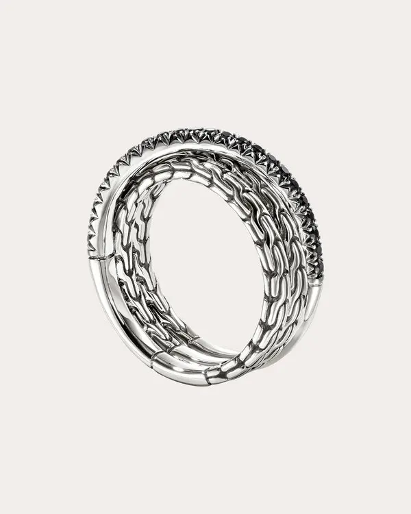 John Hardy Sapphire Jh Essential Pavé Crossover Ring