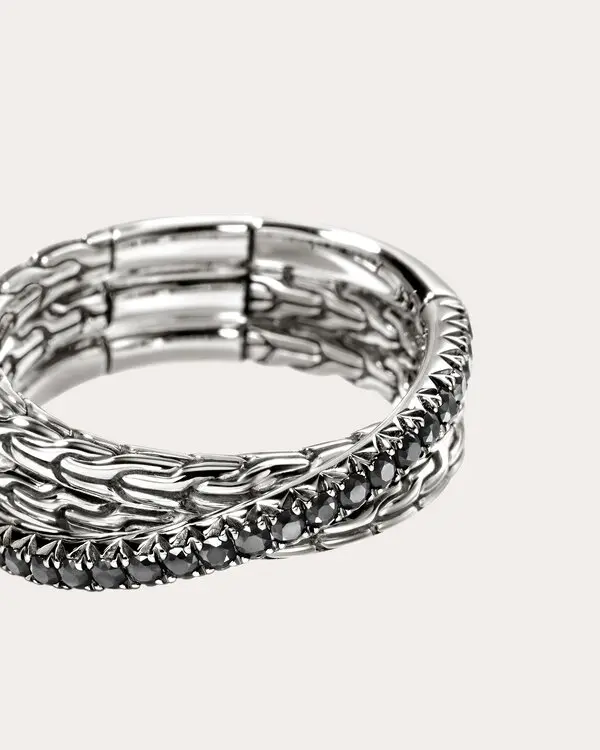 John Hardy Sapphire Jh Essential Pavé Crossover Ring