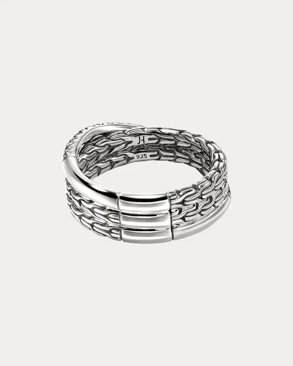 John Hardy Sapphire Jh Essential Pavé Crossover Ring