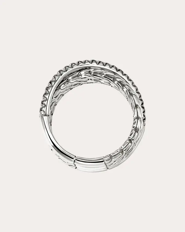 John Hardy Sapphire Jh Essential Pavé Crossover Ring