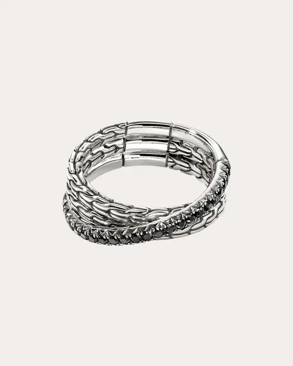 John Hardy Sapphire Pavé Crossover Ring In Sterling - Silver