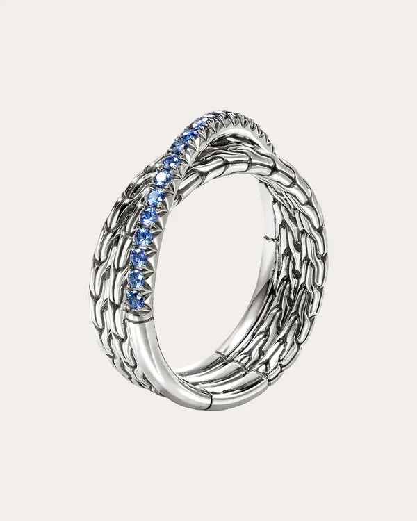 John Hardy Sapphire Jh Essential Pavé Crossover Ring
