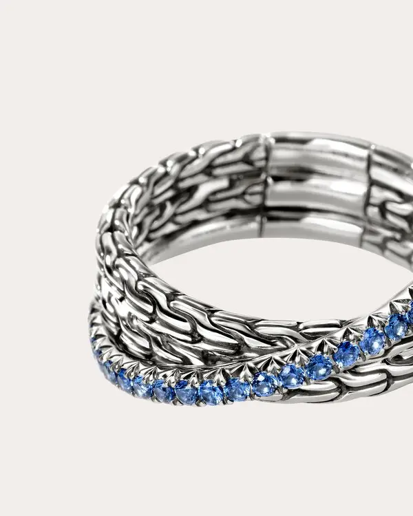 John Hardy Sapphire Jh Essential Pavé Crossover Ring